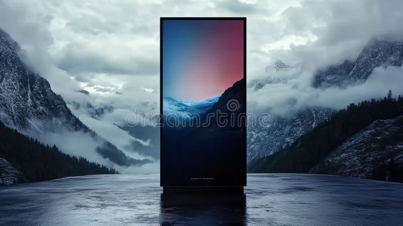 Vertical Screen Mockup Set Against Dramatic Mountain Landscape ...