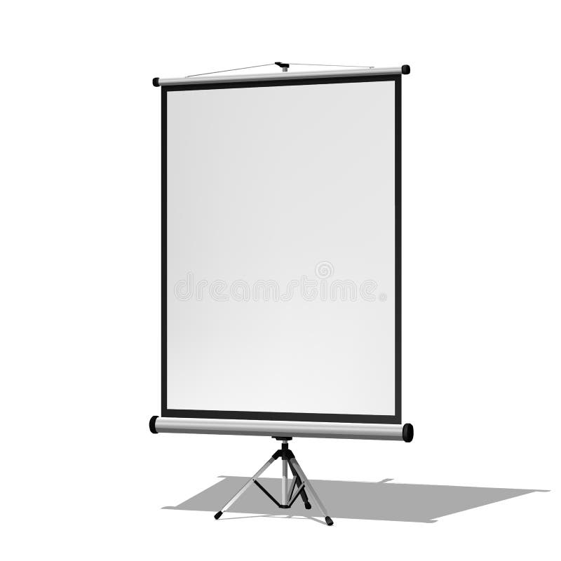 Vertical Screen for a Projector or Advertising Banner. Isolated on ...