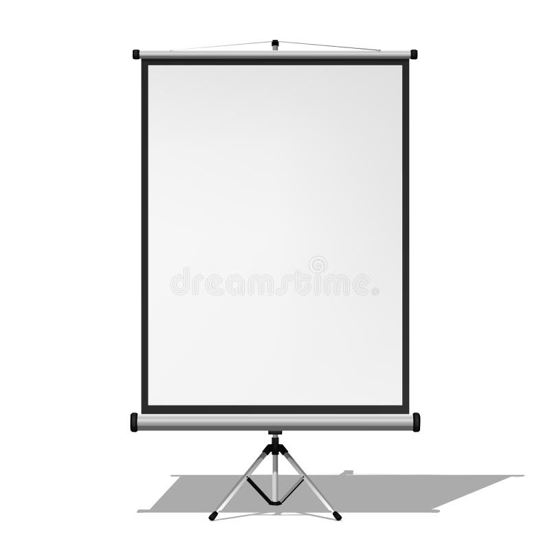 Vertical Screen for a Projector or Advertising Banner. Isolated on ...