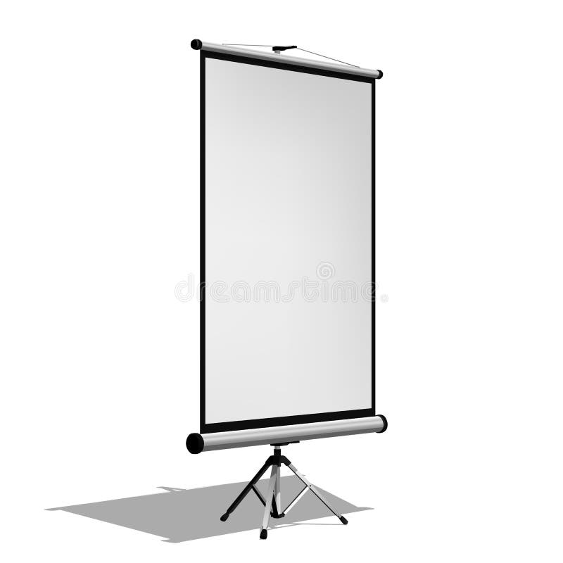 Vertical Screen for a Projector or Advertising Banner. Isolated on ...