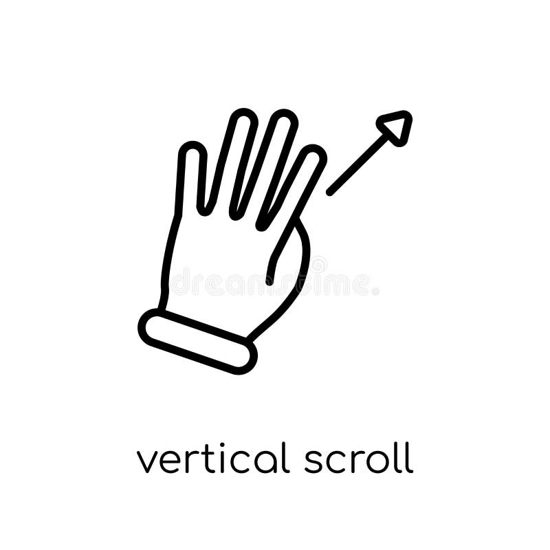 Vertical Scroll Gesture Icon. Trendy Modern Flat Linear Vector V Stock ...