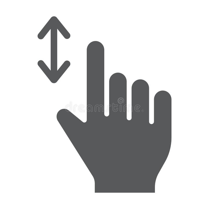 Vertical Scroll Line Icon, Finger and Gesture, Hand Sign, Vector ...