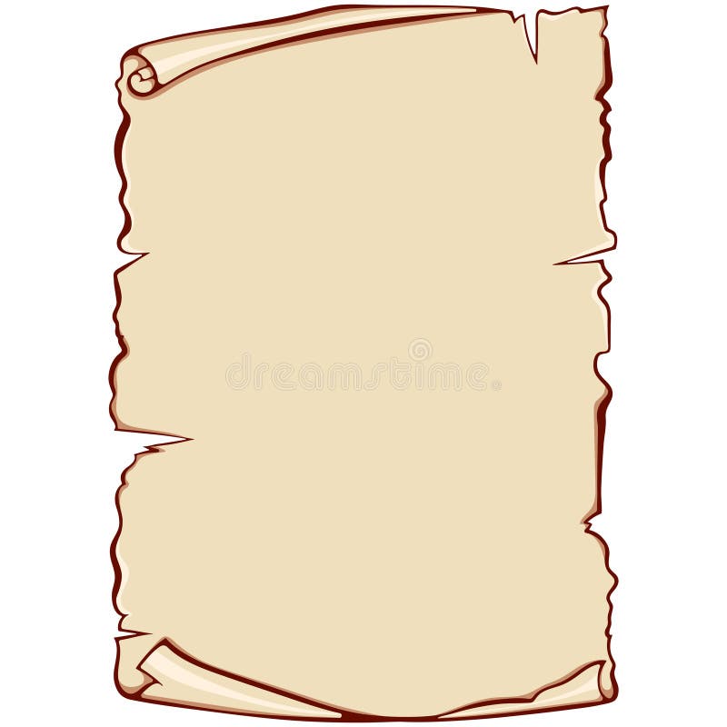 Vertical Scroll Paper Line Art Stock Vector - Illustration of retro ...