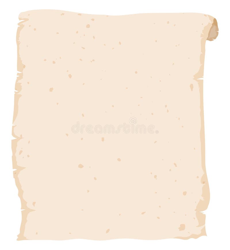 Vertical Scroll Template with Curled Corner and Ripped Borders, Vector ...