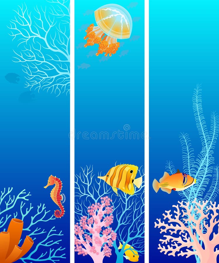 Sea life stock vector. Illustration of coral, tropical - 25396077