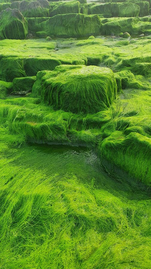 Vertical of Seagrass Moss, Green Algae Texture Stock Photo - Image of ...