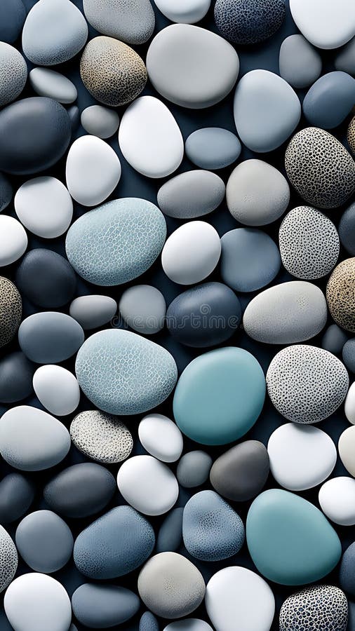 Vertical Seamless Backdrop Adorned with Sea Pebbles, Ideal for Textures ...