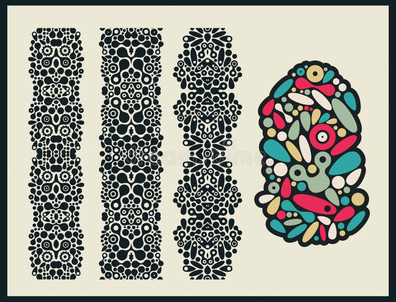 Vertical Seamless Patterns and Textured Object. Stock Vector ...