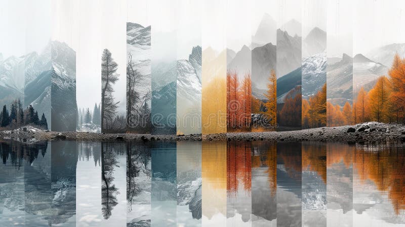 Vertical Segmented Images of Abstract Landscapes and the Environment ...