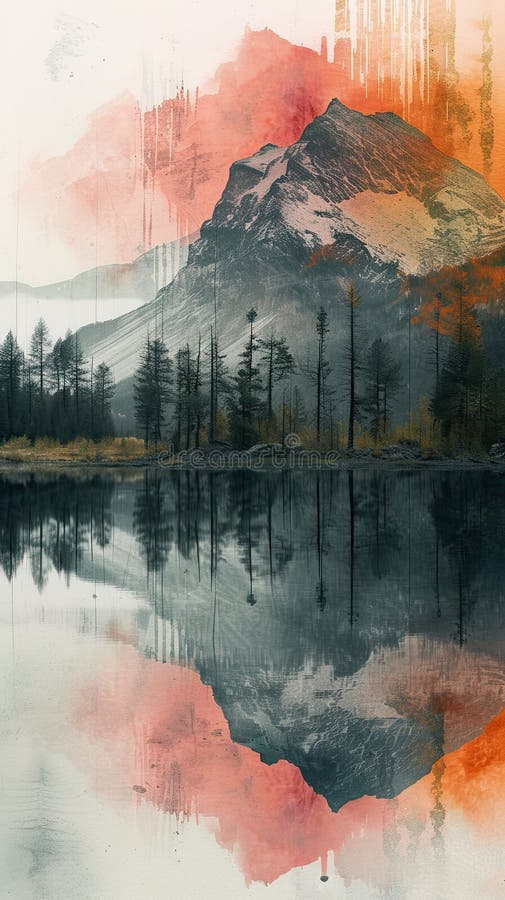 Vertical Segmented Images of Abstract Landscapes and Environments of ...