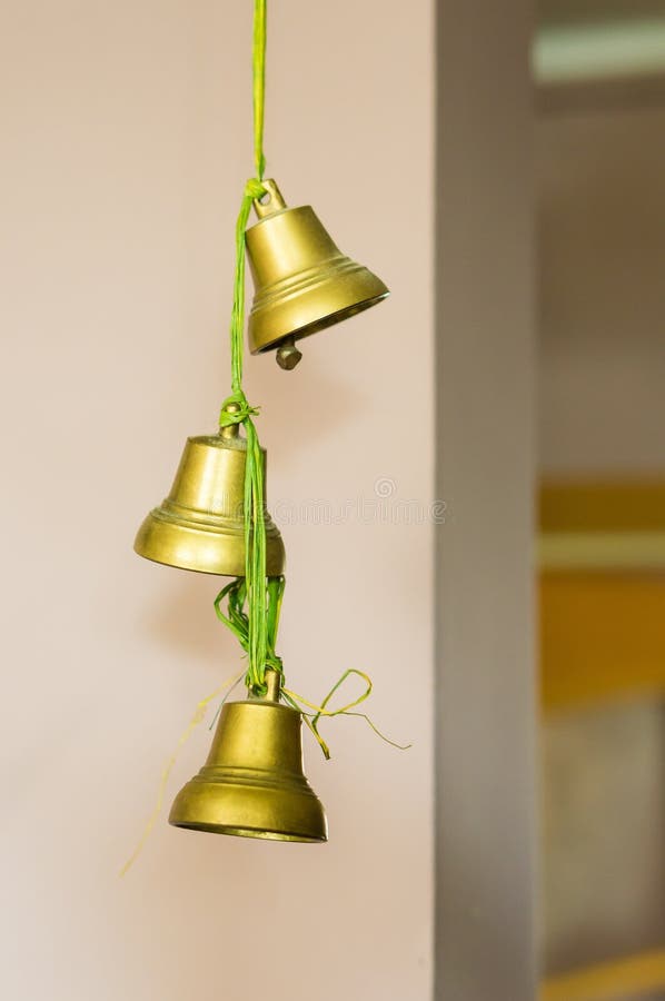 Vertical Selective Focus Shot of Golden Bells Hanging from a Green ...