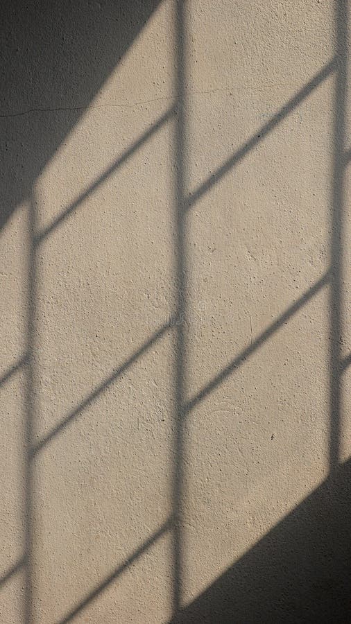 Vertical Shadows and Sunlight Art Warm Light Textures on Wall. Stock ...