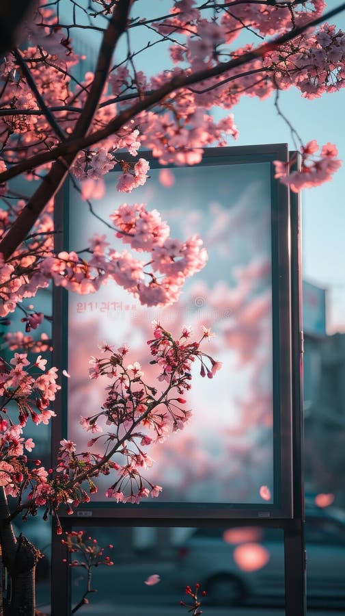 Vertical Shape Digital Signage Featuring a Dark Gray Frame Sakura ...