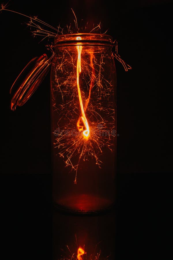 Vertical Shot of Abstract Red Lights in a Glass Can Stock Image - Image ...