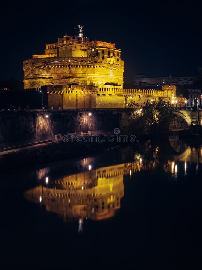 Vertical Shot of Adrian Park at Night in Rome, Italy Stock Photo ...