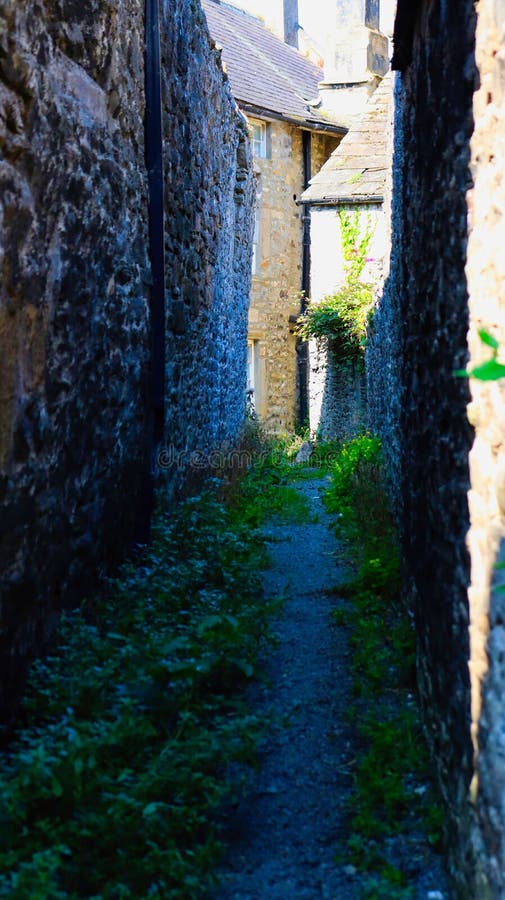 Vertical Shot of a Ally Way in Middleham Castle, England Stock Photo ...