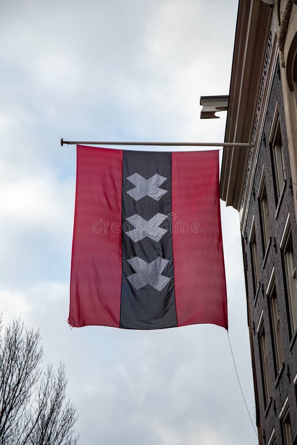 Amsterdam Flag Pole stock image. Image of flying, flag - 163181225