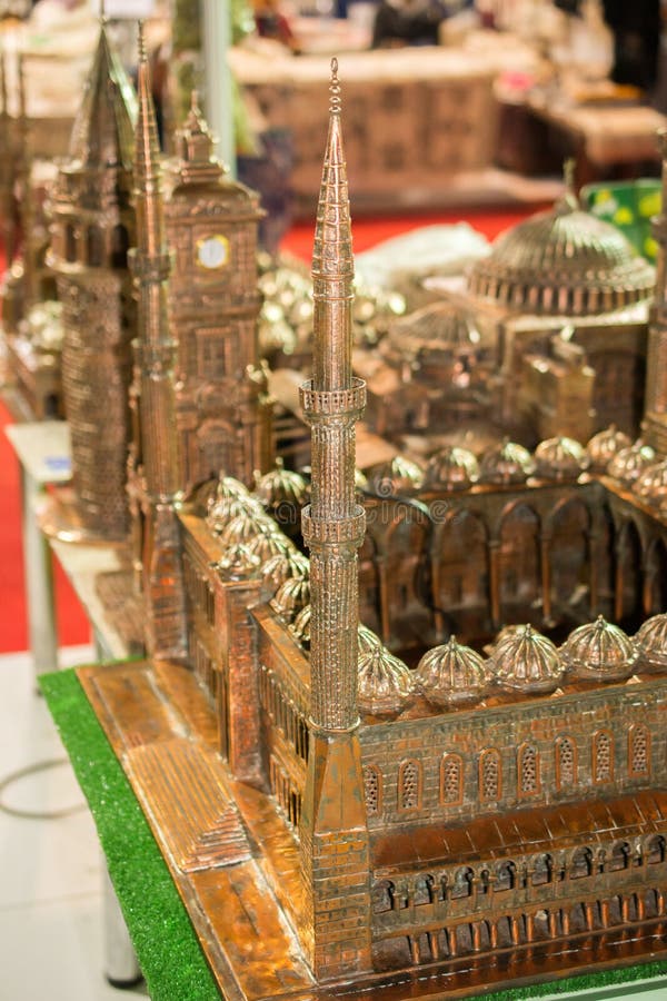 Vertical Shot of an Antique Copper Castle in Light Brown Colors Stock ...