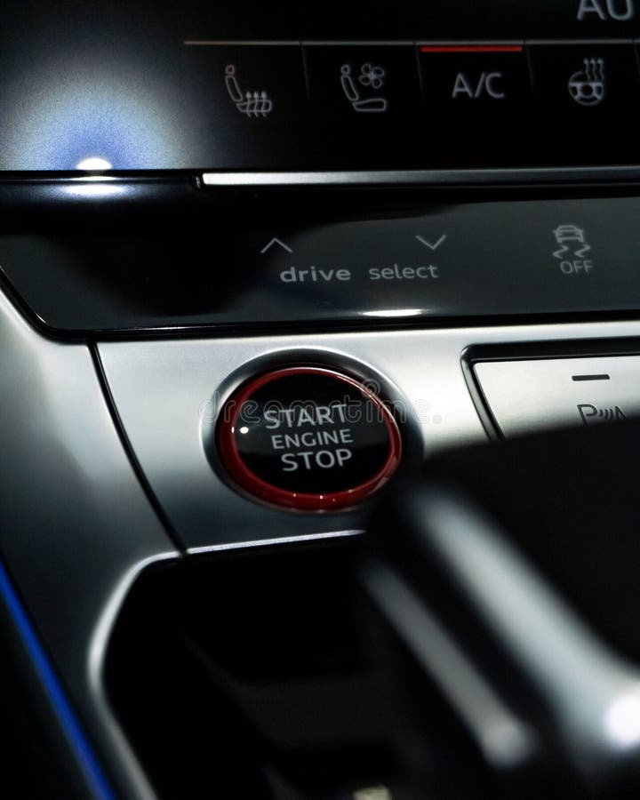 Vertical Shot of an Audi RS6 Avant Engine Start-stop Button Editorial ...