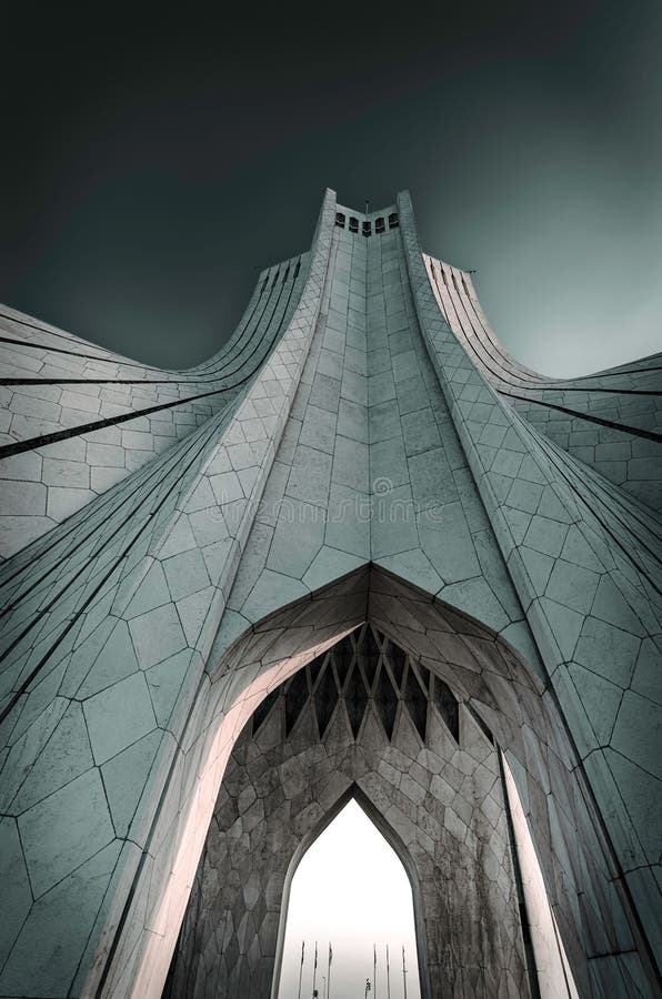 Vertical Shot of the Azadi Tower in Tehran, Iran Editorial Image ...