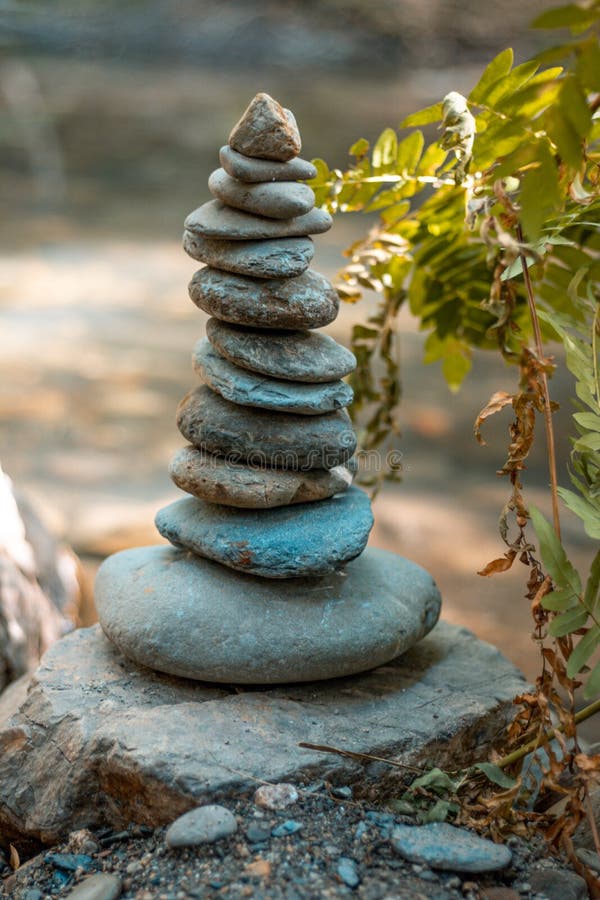 Vertical Shot of Balancing Rocks in Nature Stock Photo - Image of ...