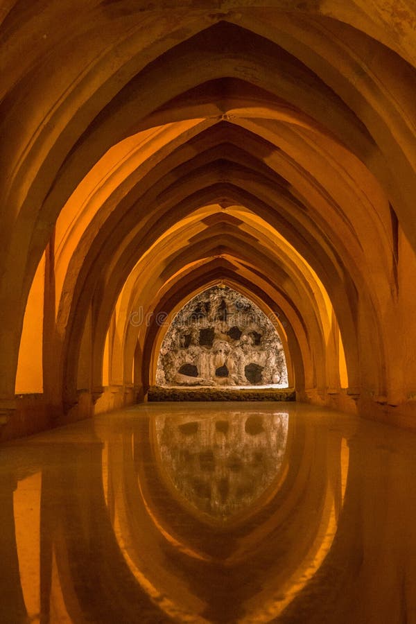 Baths of Lady Maria De Padilla in Alcazar of Seville, Spain Stock Image ...