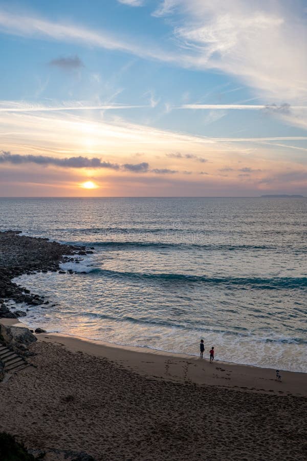 Vertical Shot of a Beach at Sunrise Stock Image - Image of seascape ...
