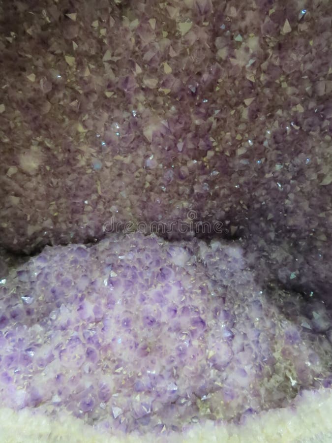 Vertical Shot of the Beautiful Crystal Formations in an Amethyst Ore ...