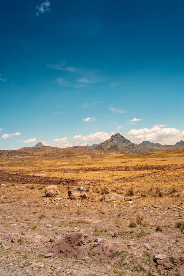 Vertical Shot of a Beautiful Desert in Peruvian Andes Stock Photo ...