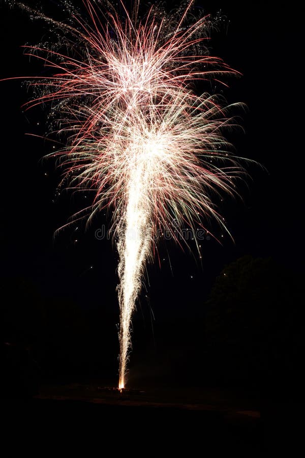 Vertical Shot of Beautiful Fireworks at Night Time Stock Photo - Image ...