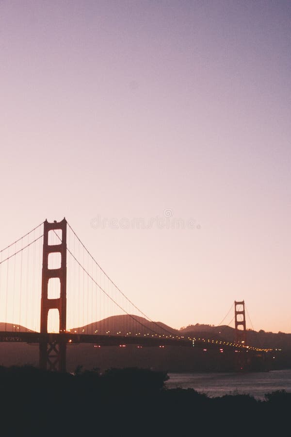Vertical Shot of the Beautiful Golden Gate Bridge in San Francisco at ...