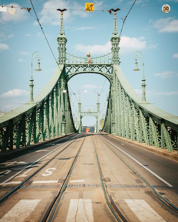 Vertical Shot of the Beautiful Liberty Bridge on a Sunny Day Stock ...