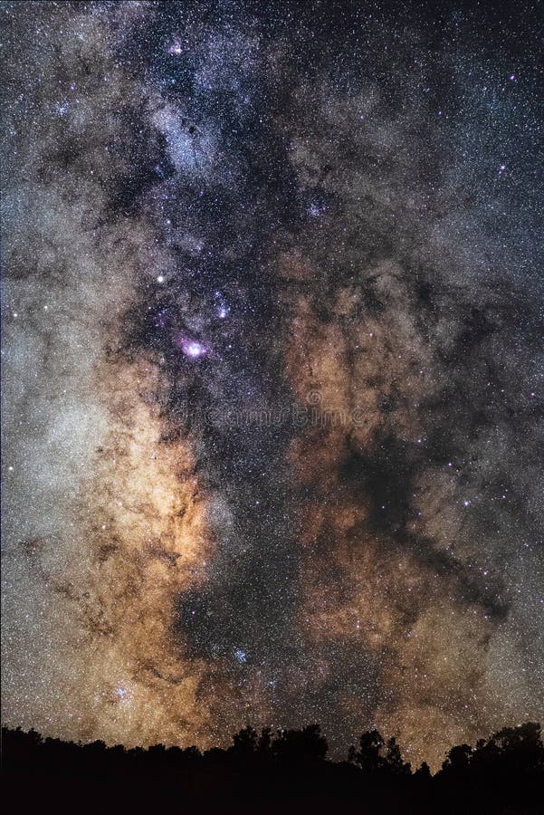 Vertical Shot of the Beautiful Night Sky with Billions of Stars. Stock ...