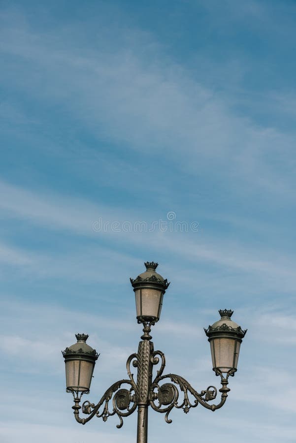 Vertical Shot of a Beautiful Street Light on the Clear Sky Background ...