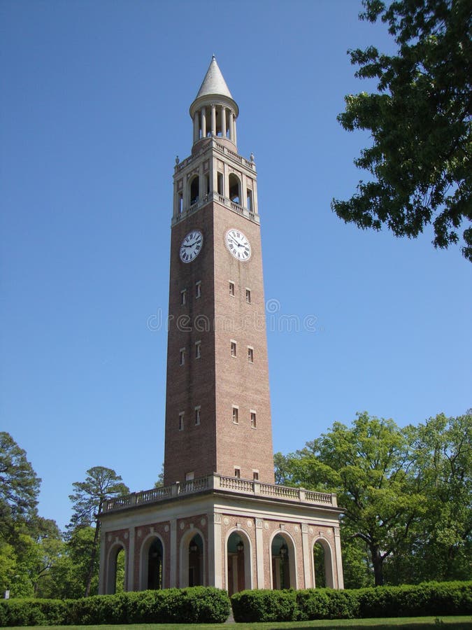 Vertical Shot of a Bell Tower Inside the University in Chapel Hill on a ...