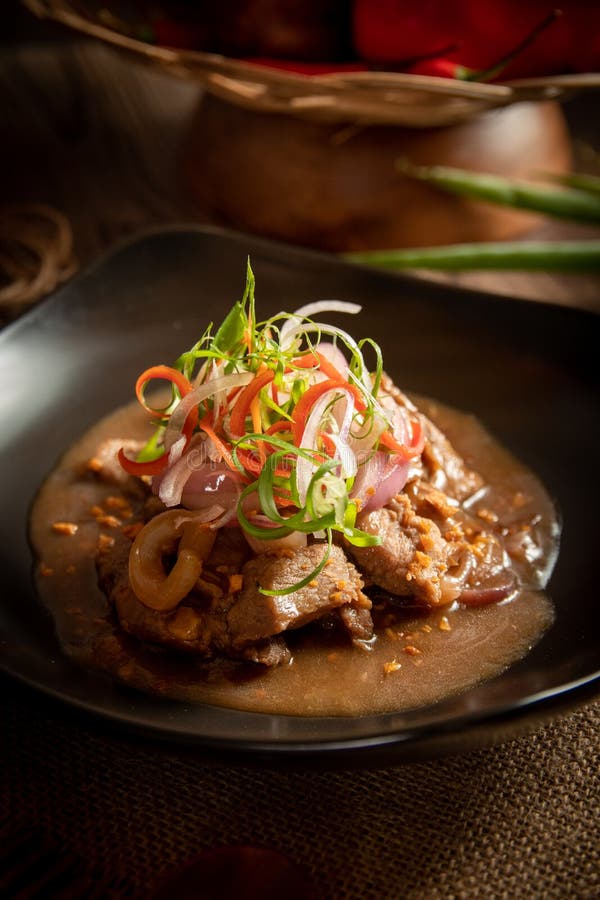 Vertical Shot of Bistek Tagalog in a Kitchen Stock Photo - Image of ...