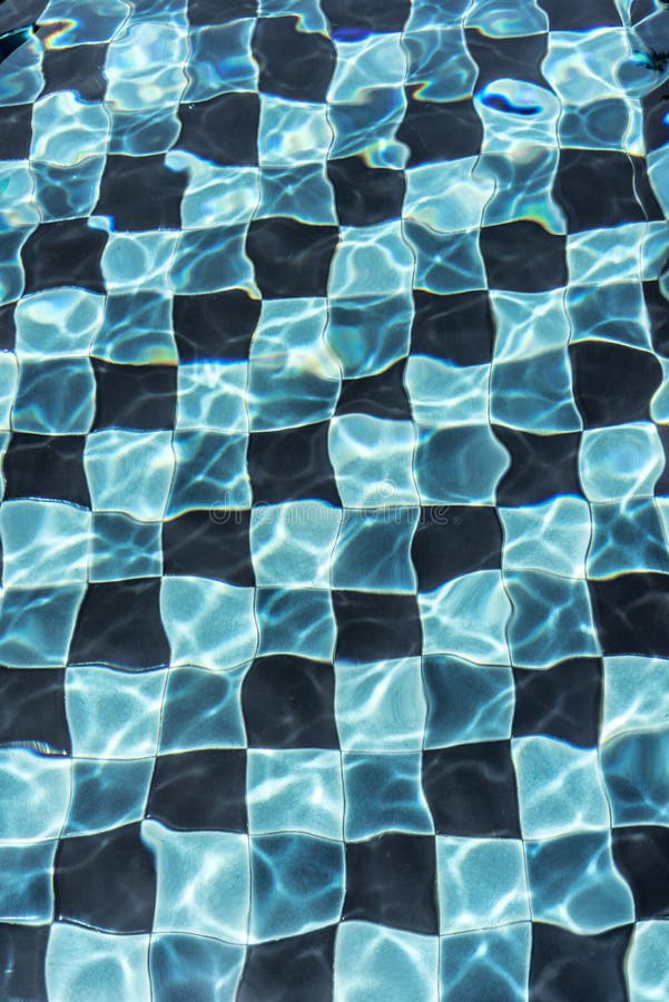 Vertical Shot of Black Blue Mosaic Floor Under Swimming Pool Stock ...