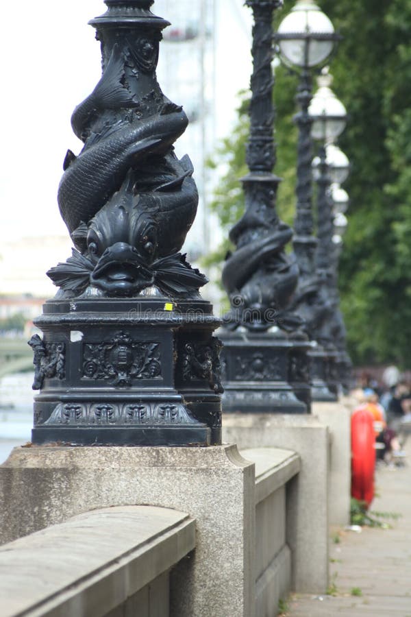 Vertical Shot of Black Dolphin Lamp Standards Stock Image - Image of ...