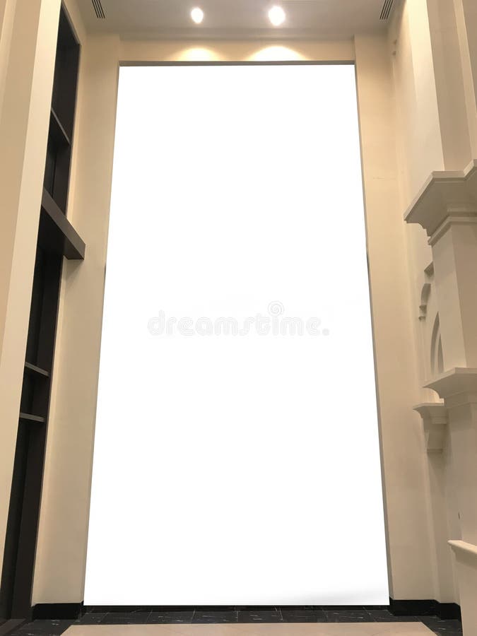 Vertical Shot of a Blank White Screen in the Office- Perfect for Your ...