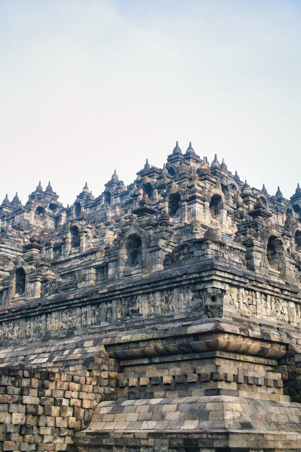 Vertical Shot of the Borobudur Temple in Central Java, Indonesia Stock ...
