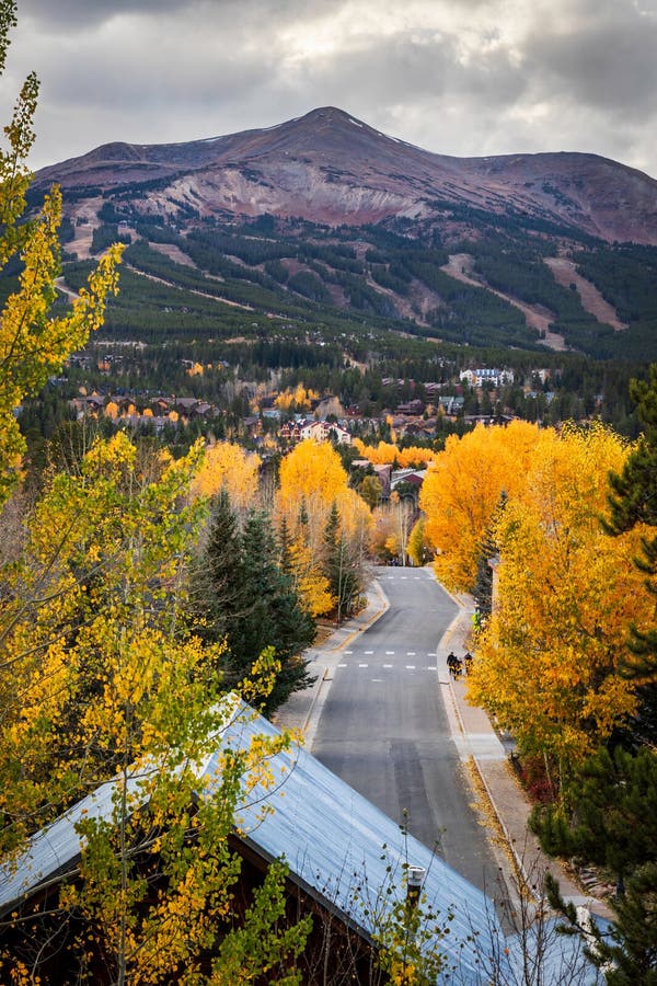 Vertical Shot of Breckenridge, Colorado in the Fall. Stock Image ...