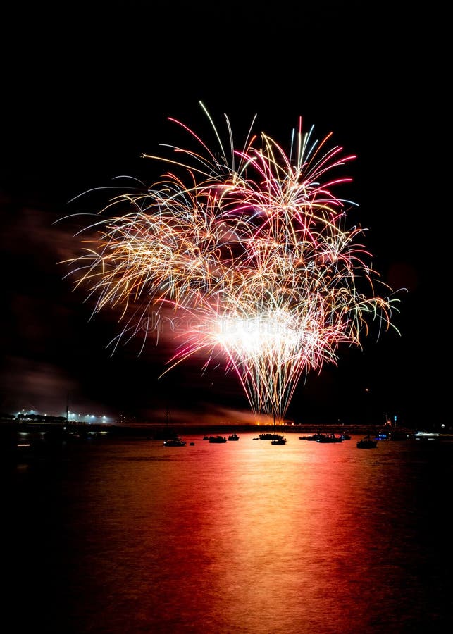 Vertical Shot of British Firework Championships Held at Plymouth, Devon ...