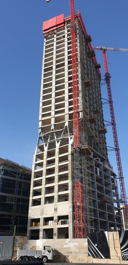 Vertical Construction Outside A Home With Flat Concrete Surface ...