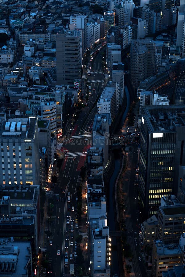 Vertical Shot of the Buildings on the Streets of Tokyo, Japan Editorial ...