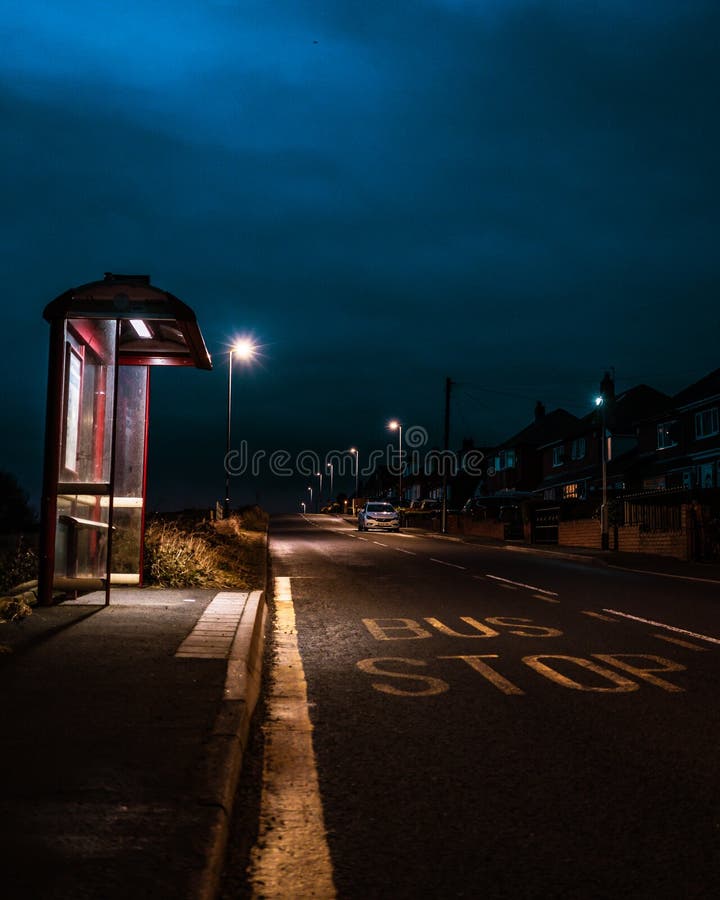 Night Shot Bus Stop Stock Photos - Free & Royalty-Free Stock Photos ...