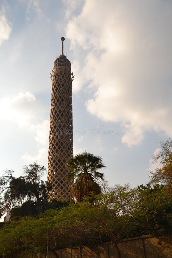 Vertical Shot of the Cairo Tower, Egypt Stock Image - Image of building ...