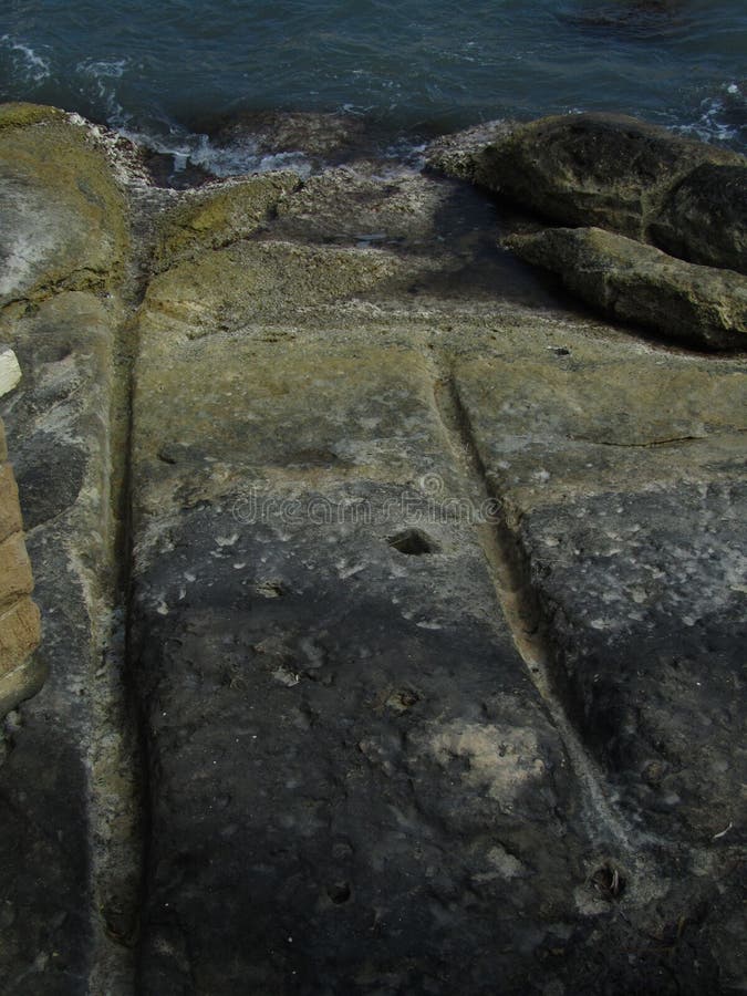Vertical Shot of Cart Ruts Made on the Stone Stock Image - Image of ...