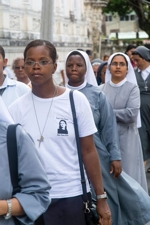 Vertical Shot of Catholic Nuns Walking in a Row Editorial Stock Image ...