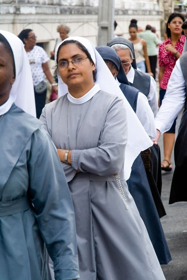 Vertical Shot of Catholic Nuns Walking in a Row Editorial Photography ...