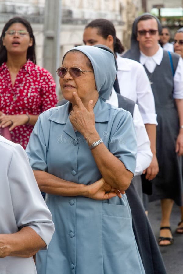 Vertical Shot of Catholic Nuns Walking in a Row Editorial Stock Image ...